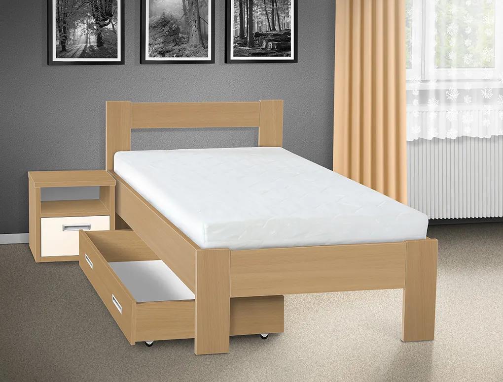 Nabytekmorava dřevěná postel Sandra 200x120 cmbez matrace, Barva postele: buk 381, Úložný prostor: bez úložného prostoru