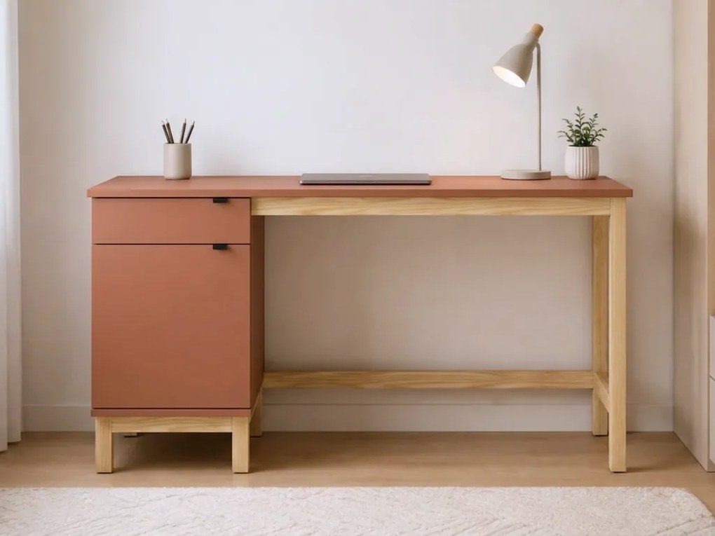 Psací stůl MODEL se šuplíkem a skříňkou do dětského pokoje Zvolte barvu: Námořnická modrá s černým úchytem, Zvolte rozměr: 100x60 cm, Zvolte stranu: Levá