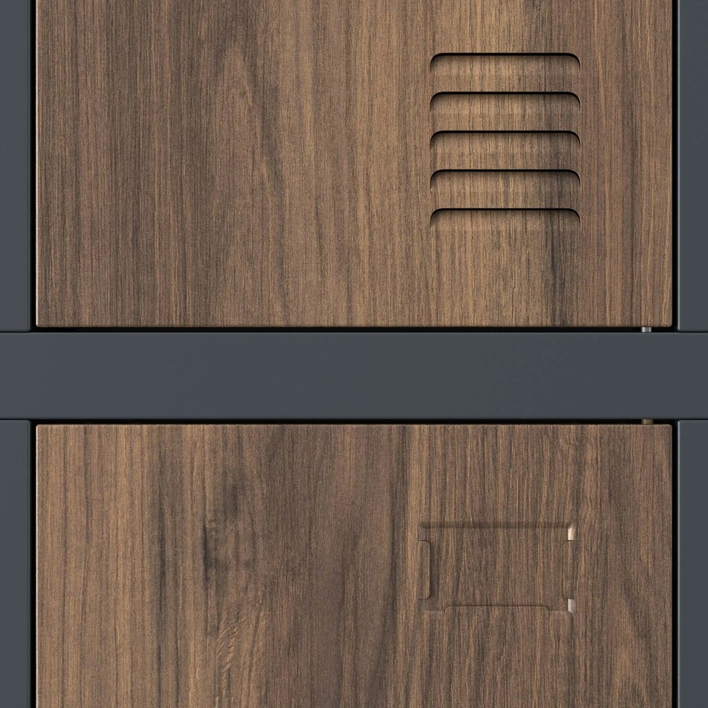 Šatní skříň 6-dveřová, antracit/ořech, 900x1850x450 mm: IGOR Eco Design