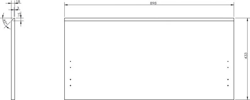 Mexen Orio, čelo pro korpus koupelnové skříňky 90 x 43,5 cm, matná šedá, 91A10-0900-470-1-62