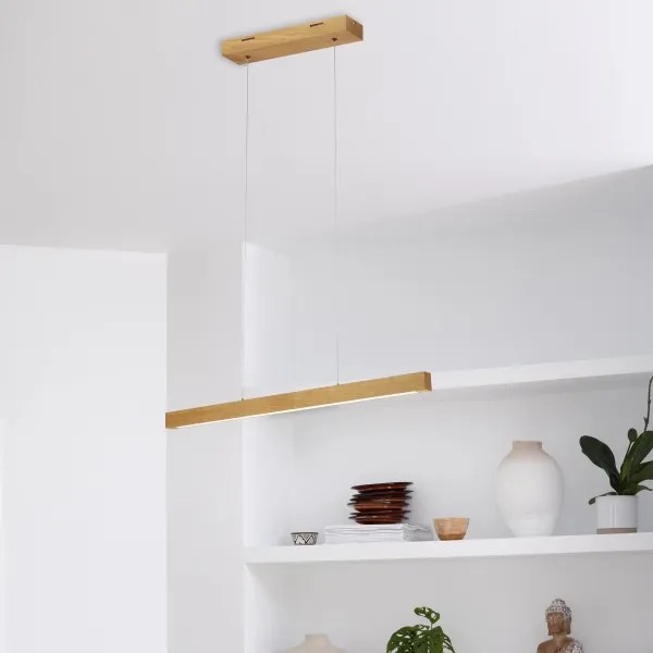 LED Lustr na lanku VERDE LED/18W/230V 3000K 76 cm dub