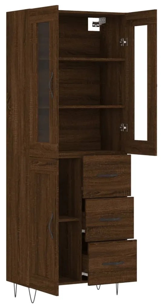 Skříň highboard hnědý dub 69,5 x 34 x 180 cm kompozitní dřevo - Default Title