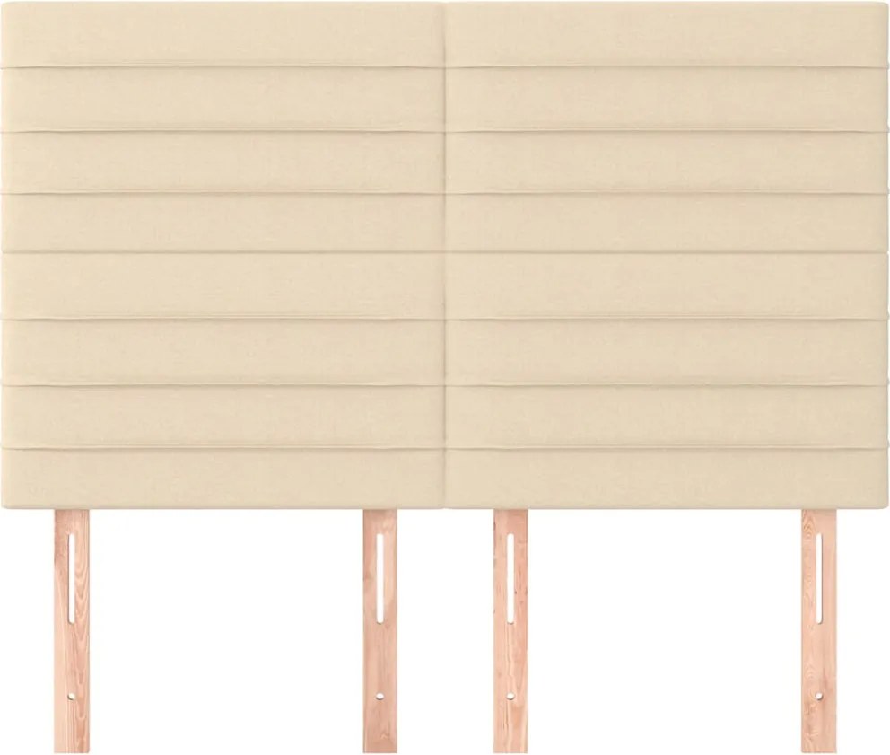 Čelo postele krémové 144x5x118/128 cm látkové 3116475