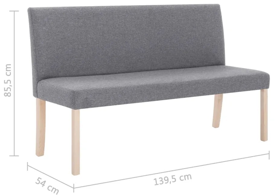 vidaXL Marketos Lavice 139,5 cm světle šedá polyester