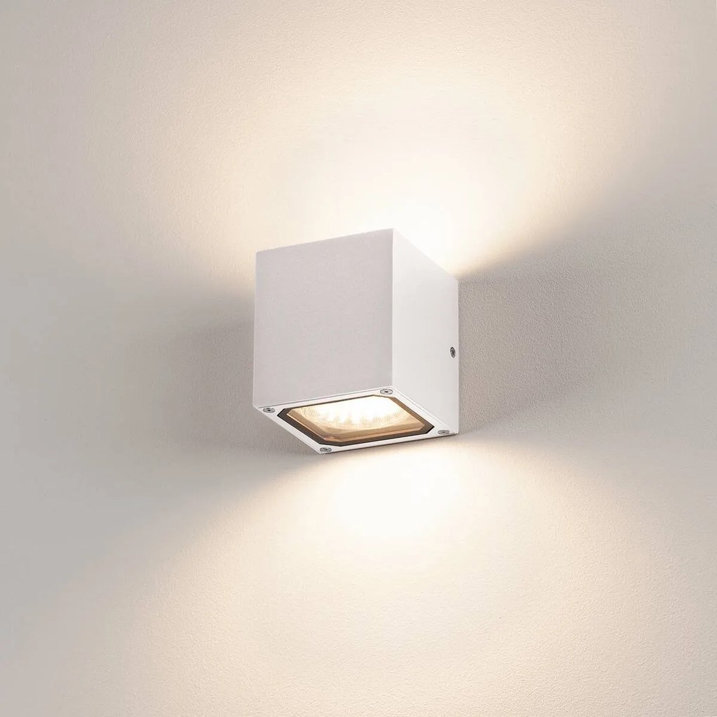 LA 232531 Venkovní svítidlo SITRA CUBE nástěnná bílá 230V GX53 2x9W IP44 - BIG WHITE (SLV)