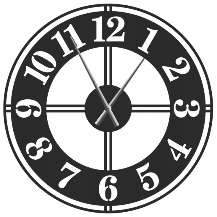 RMP Nástěnné kovové hodiny klasik 80cm černé