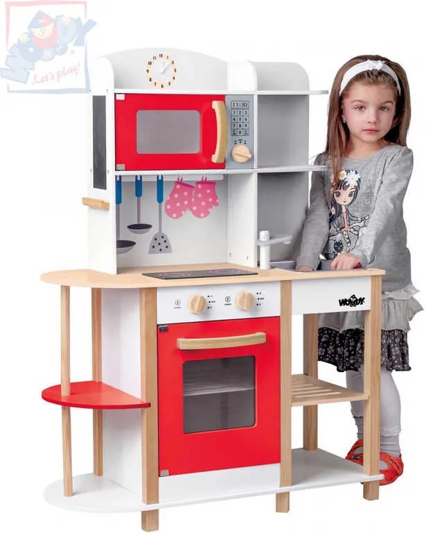 WOODY DŘEVO Kuchyňské studio Wendy herní set kuchyňka s nádobím a doplňky 91705