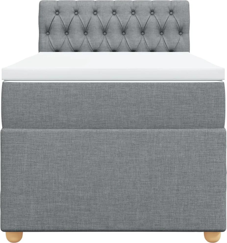 Box spring postel s matrací světle šedá 90x190 cm textil 3286542