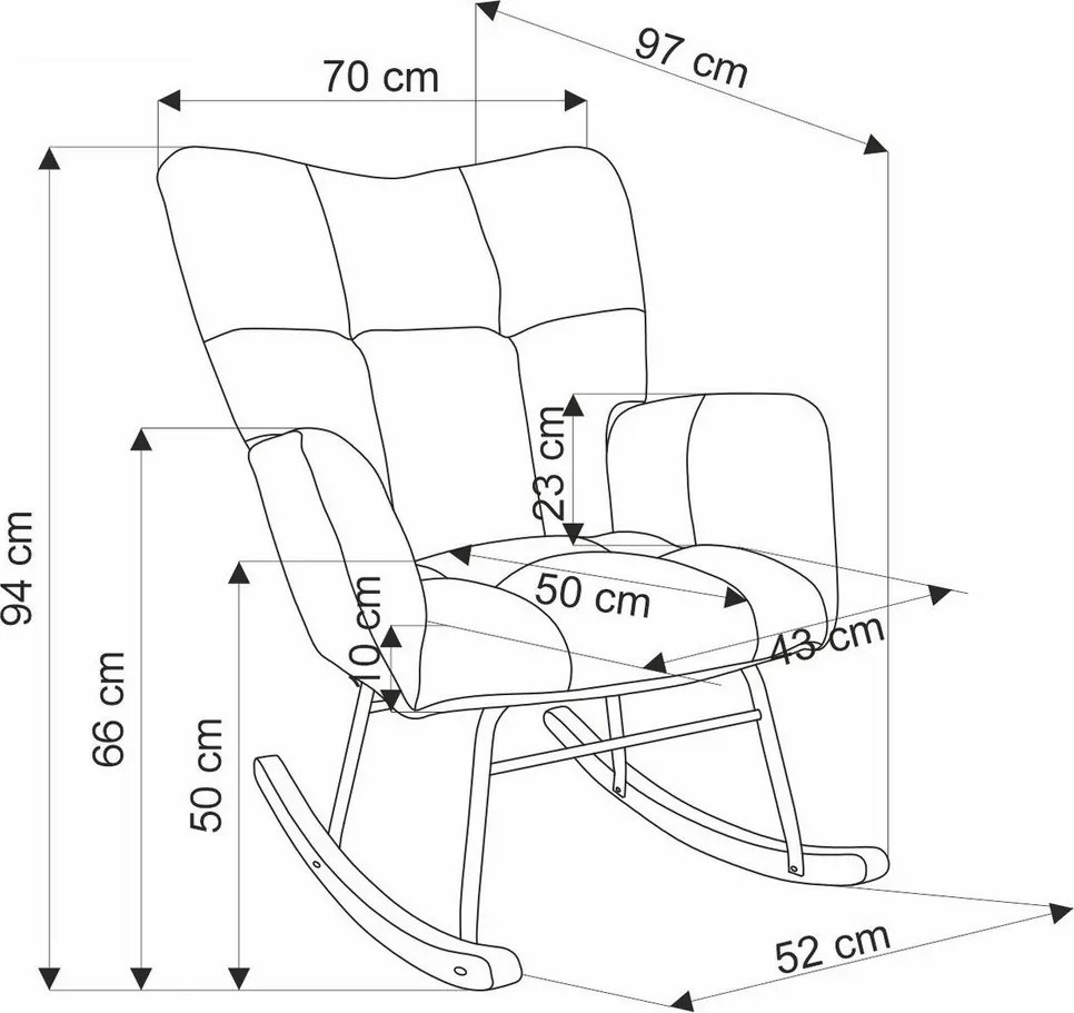 Houpací křeslo Jesse, šedá