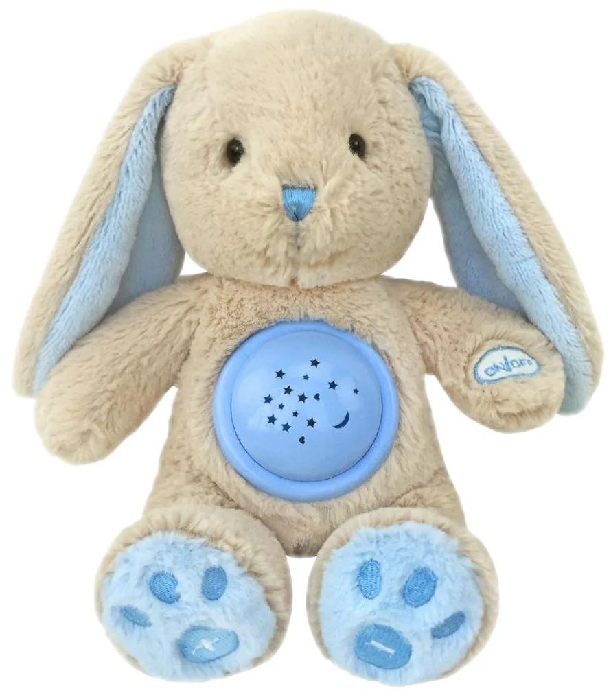 BABY MIX Plyšový usínáček králíček s projektorem Baby Mix modrý