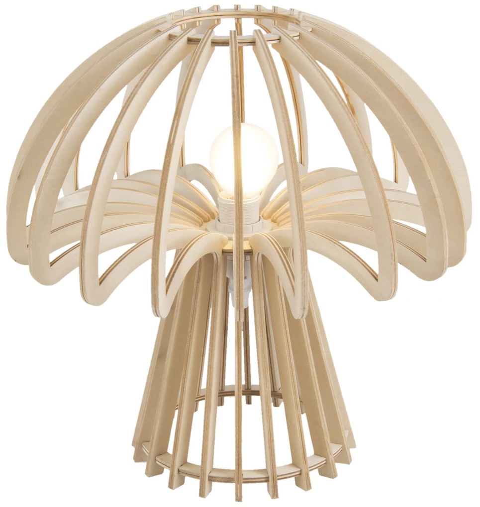 LEITMOTIV Dřevěná stolní lampa Traditional Mushroom ∅ 28 cm × 29 cm
