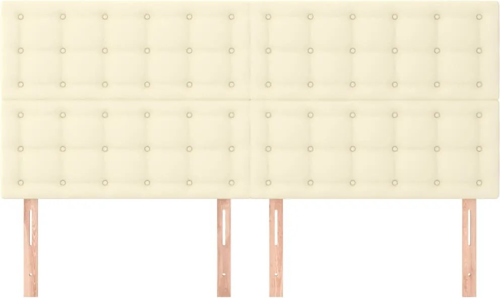 Čelo postele krémové 200x5x118/128 cm umělá kůže 3116442