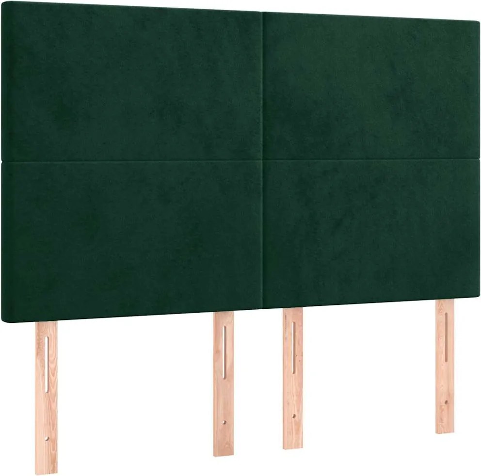 Rám postele bez matrace tmavě zelená 140 x 200 cm samet 3125638