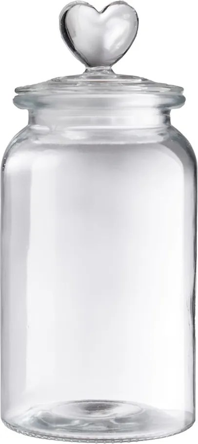 SWEET HEART Dóza skleněná srdce 1350 ml