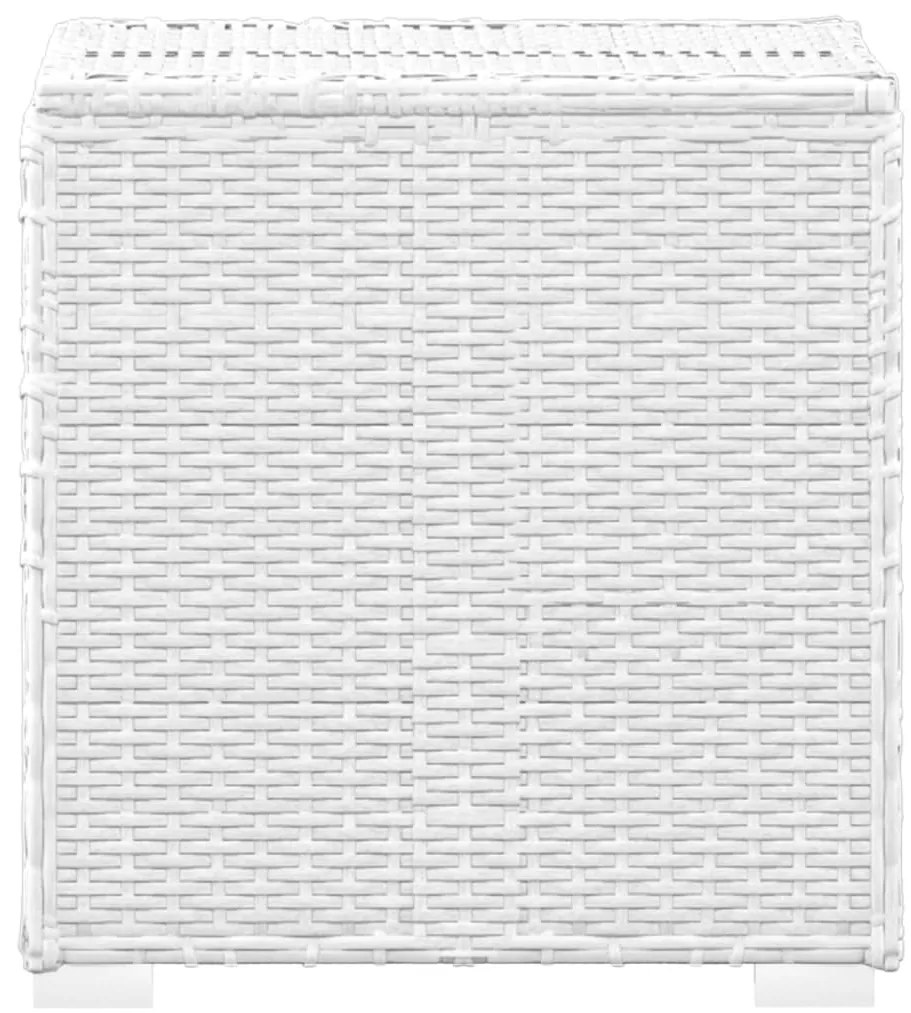 vidaXL Marketos 3dílná zahradní lehátka s čajovým stolkem polyratan bílá