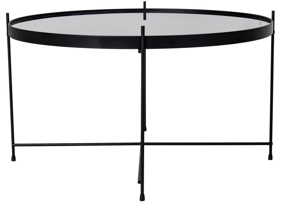 House Nordic Konferenční stolek, černá práškově lakovaná ocel se sklem\nØ70xh40cm