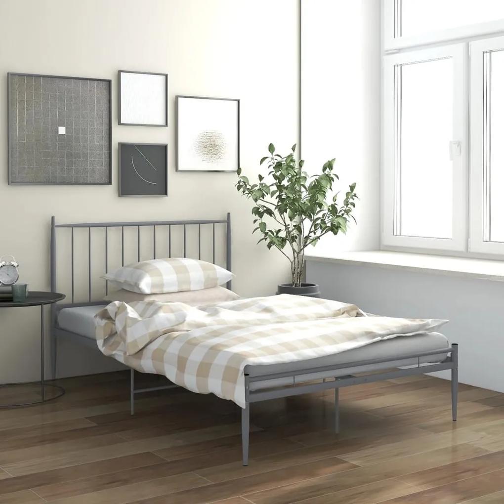 Rám postele šedý kov 120 x 200 cm,  325017