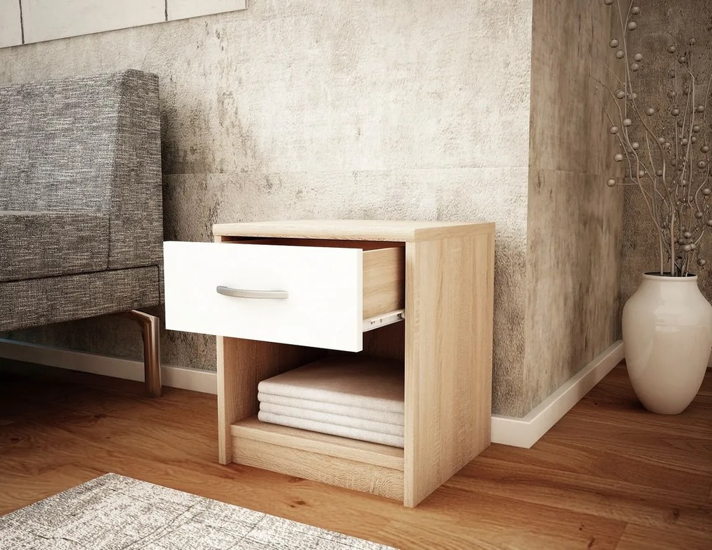 Casarredo Noční stolek MARK 026 dub sonoma/bílá