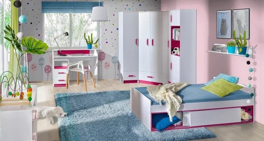 Casarredo - Komfort nábytek Dětská komoda TRAFICO 7 bílá/růžová