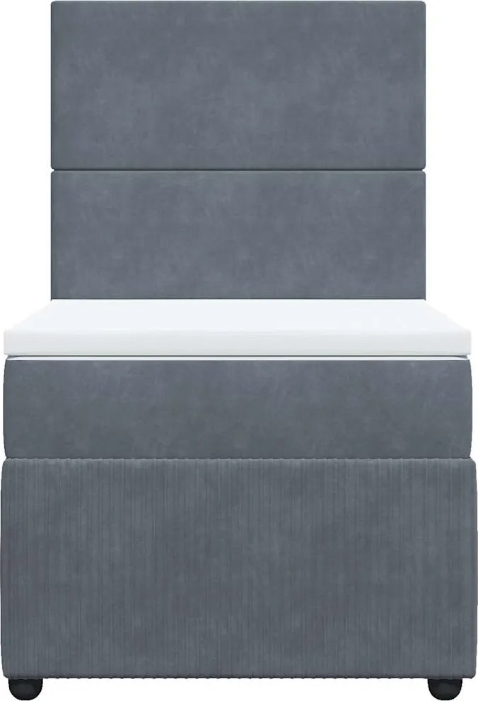 Box spring postel s matrací tmavě šedá 90x200 cm samet 3294533