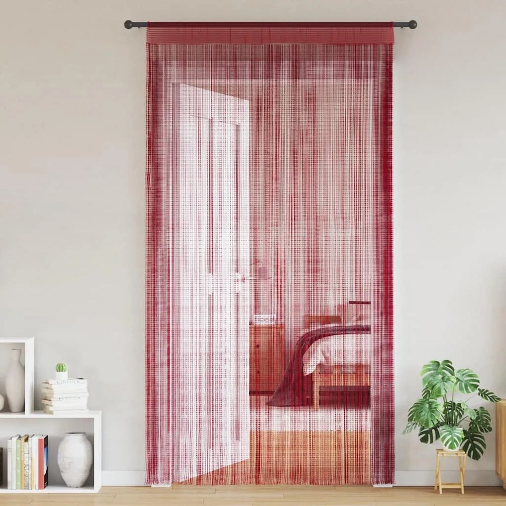 Provázkové záclony, 2 ks, 100x250 cm, vínová 132408