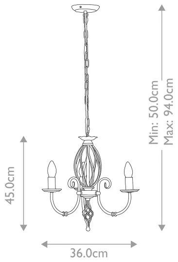 Elstead ART3-BLACK - Lustr na řetězu ARTISAN 3xE14/60W/230V