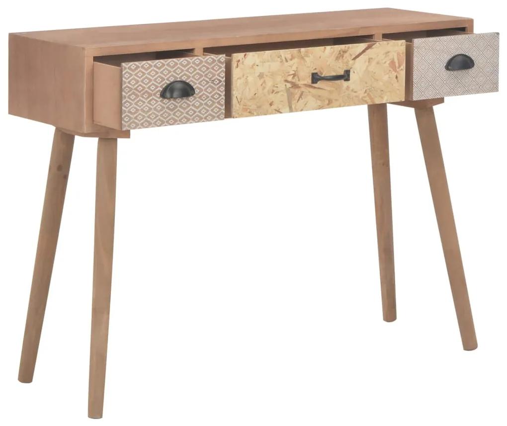 vidaXL Konzolový stolek se 3 zásuvkami 100x30x73 cm masivní borovice
