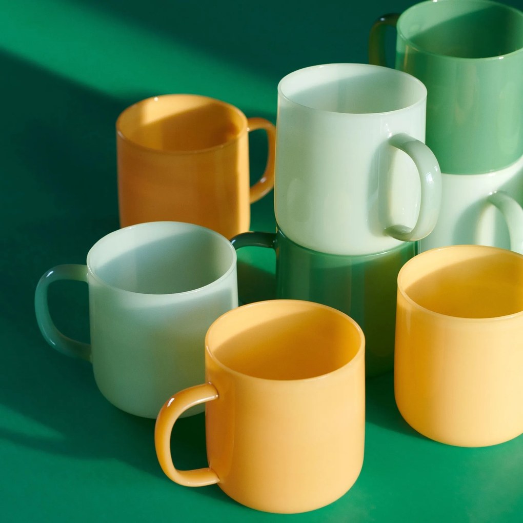 HAY Sada hrnků Borosilicate, Jade Yellow, 300ml, 2ks [rozbaleno]