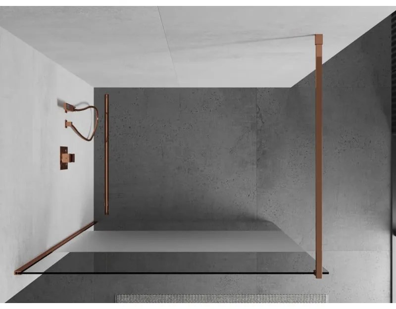 Mexen Kioto sprchová zástěna 70x200 cm 8 mm, profil růžové zlato, čiré sklo-námraza, 800-070-101-60-35