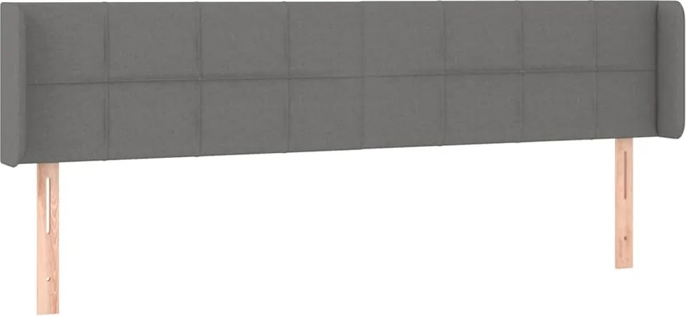 Čelo postele typu ušák tmavě šedé 163x16x78/88 cm textil 3118775