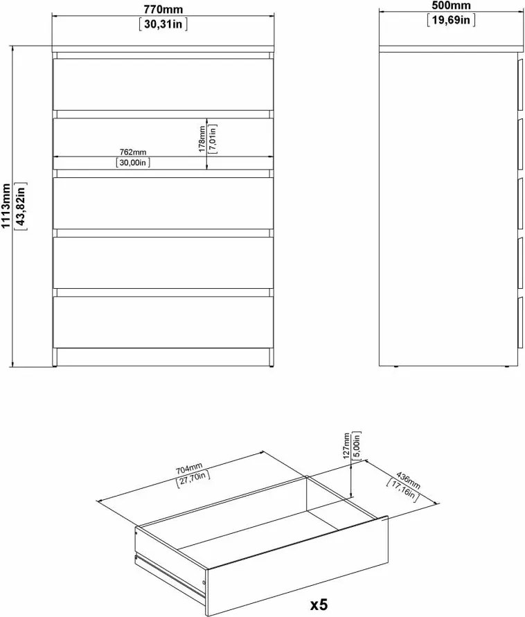 FALCO Komoda Simplicity 231 bílý lesk