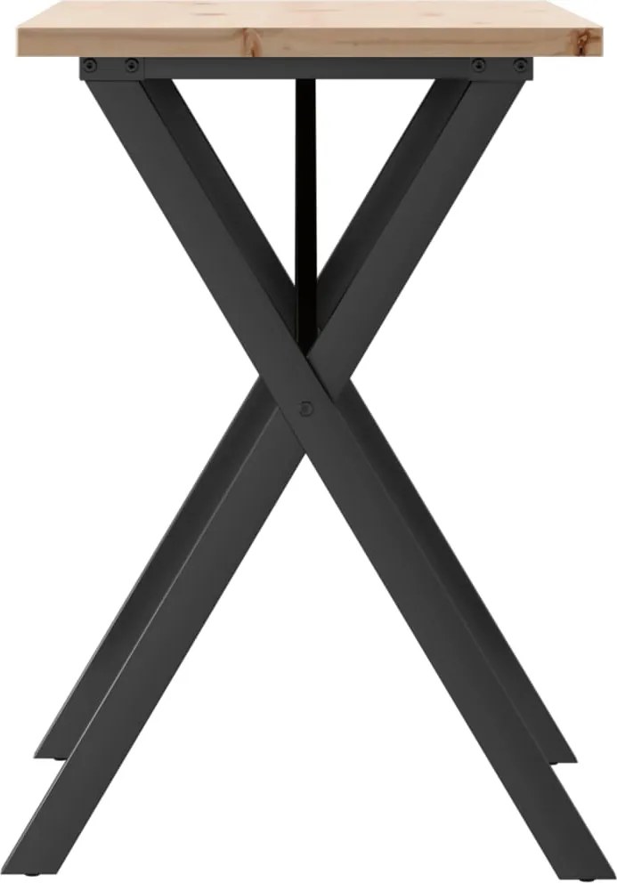 Jídelní stůl s X rámem 80 x 50 x 75,5 cm borové dřevo a ocel 3282760