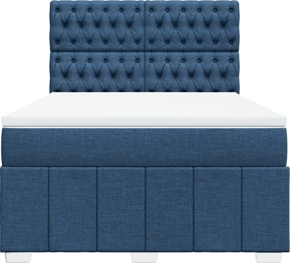 Box spring postel s matrací modrá 160x200 cm textil 3294032