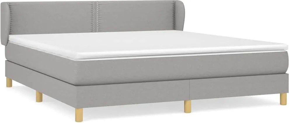 Box spring postel s matrací světle šedá 180 x 200 cm textil 3126741