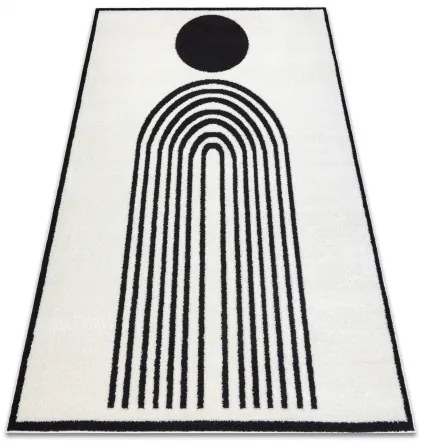 Moderní koberec MODE 8597 geometrická krémová / černá velikost 160x220 cm | krásné koberce cz