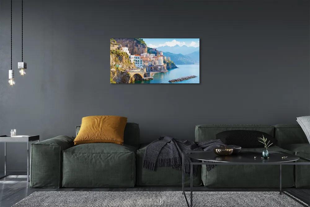 Obrazy na plátně Itálie pobřeží mořské stavby 125x50 cm