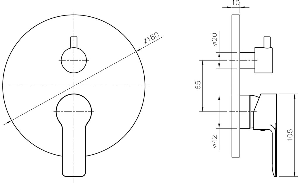 Bruckner Baron sprchová baterie podomítková 2 výstupy chrom 612.042.1