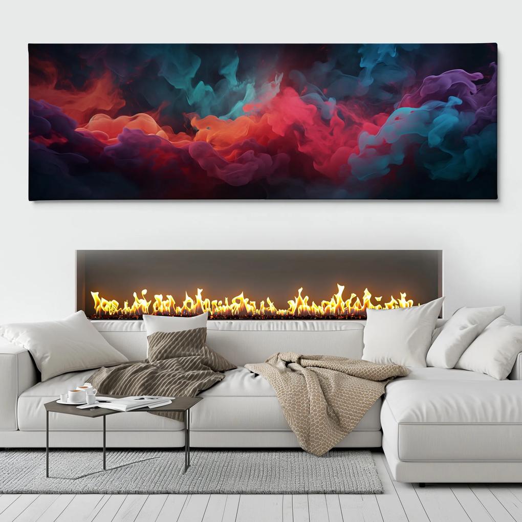 Obraz na plátně - Hořící oblaka, Abstrakce FeelHappy.cz Velikost obrazu: 150 x 50 cm