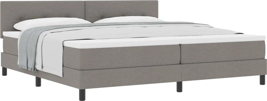 Postel s boxspringem s čelo Taupe 200 x 200 cm textil 3338717