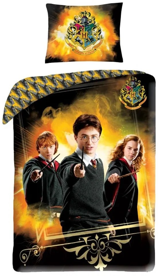 Povlečení Premium Harry Potter gold Bavlna, 140/200, 70/90 cm