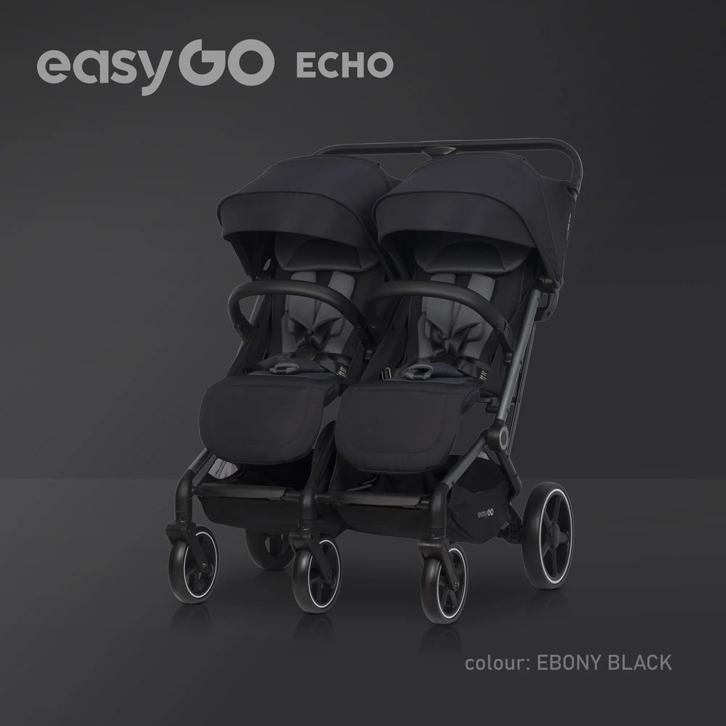 Sourozenecký kočárek EasyGo Echo Ebony Black