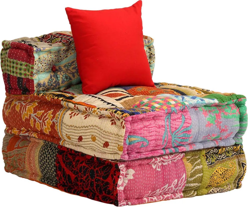 3místný modulární pouf patchwork textil 244983