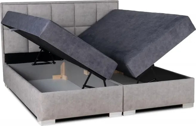 Čalouněná postel Kvadrat I, 200x180, tm. šedá/šedá (an 4237/4238)