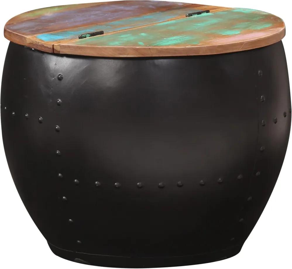 Konferenční stolek Seeky - 53x43 cm - černý | masivní akáciové dřevo