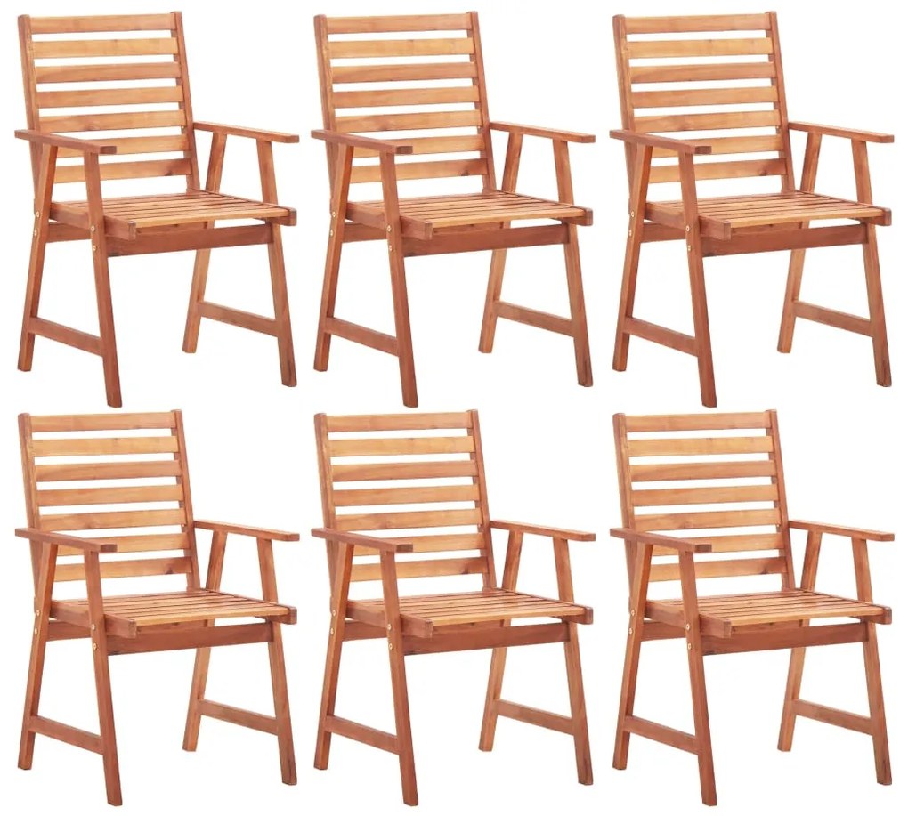 Zahradní jídelní židle 6 ks masivní akáciové dřevo 3051101