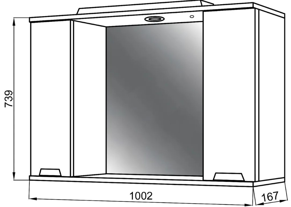 Lavedo Marco 100 závěsná koupelnová skříňka se zrcadlem a osvětlením