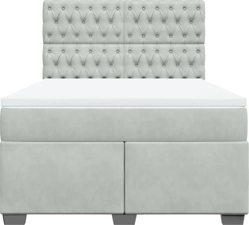 Box spring postel s matrací světle šedá 140x190 cm samet 3290912
