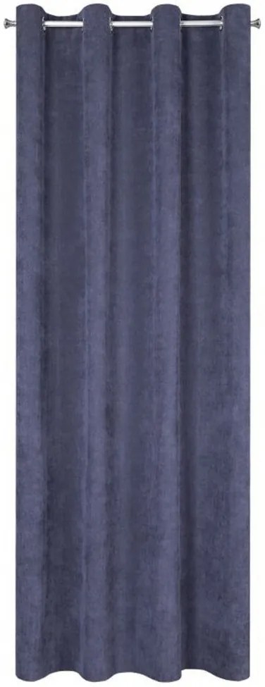 Zatemňovací manšestrový závěs modré barvy na kruhy 140 x 250 cm