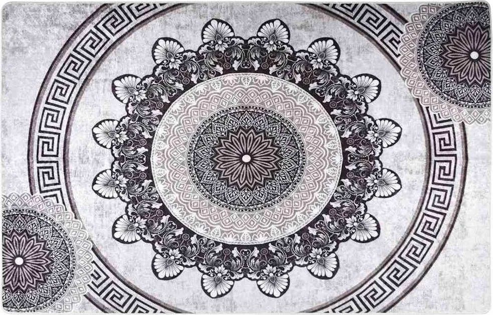 Koberec pratelný 160 x 230 cm černý a šedý 337985
