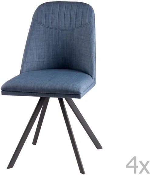 Sada 4 světle modrých otočných jídelních židlí sømcasa Cris